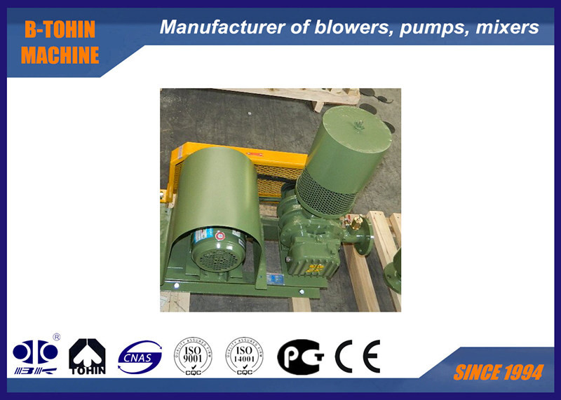 80KPA Roots Air Blower , DN65 air cooled compressor 120m3/h pneumatic ...